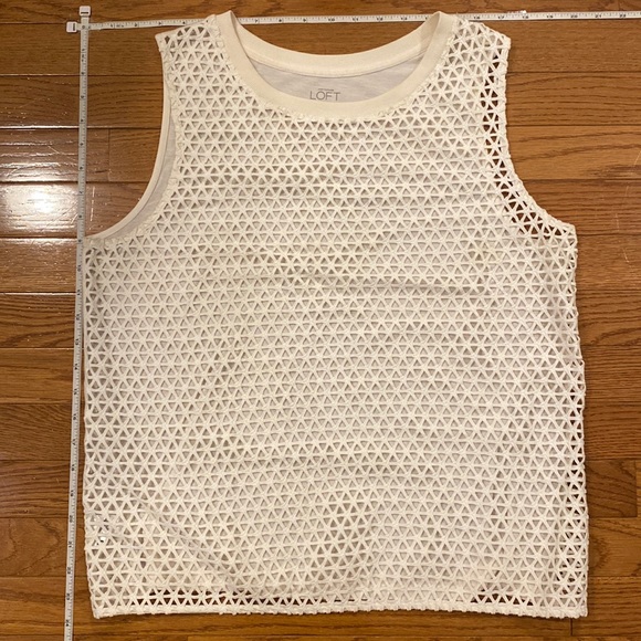 LOFT | Tops | Cotton Overlay Tank Top | Poshmark